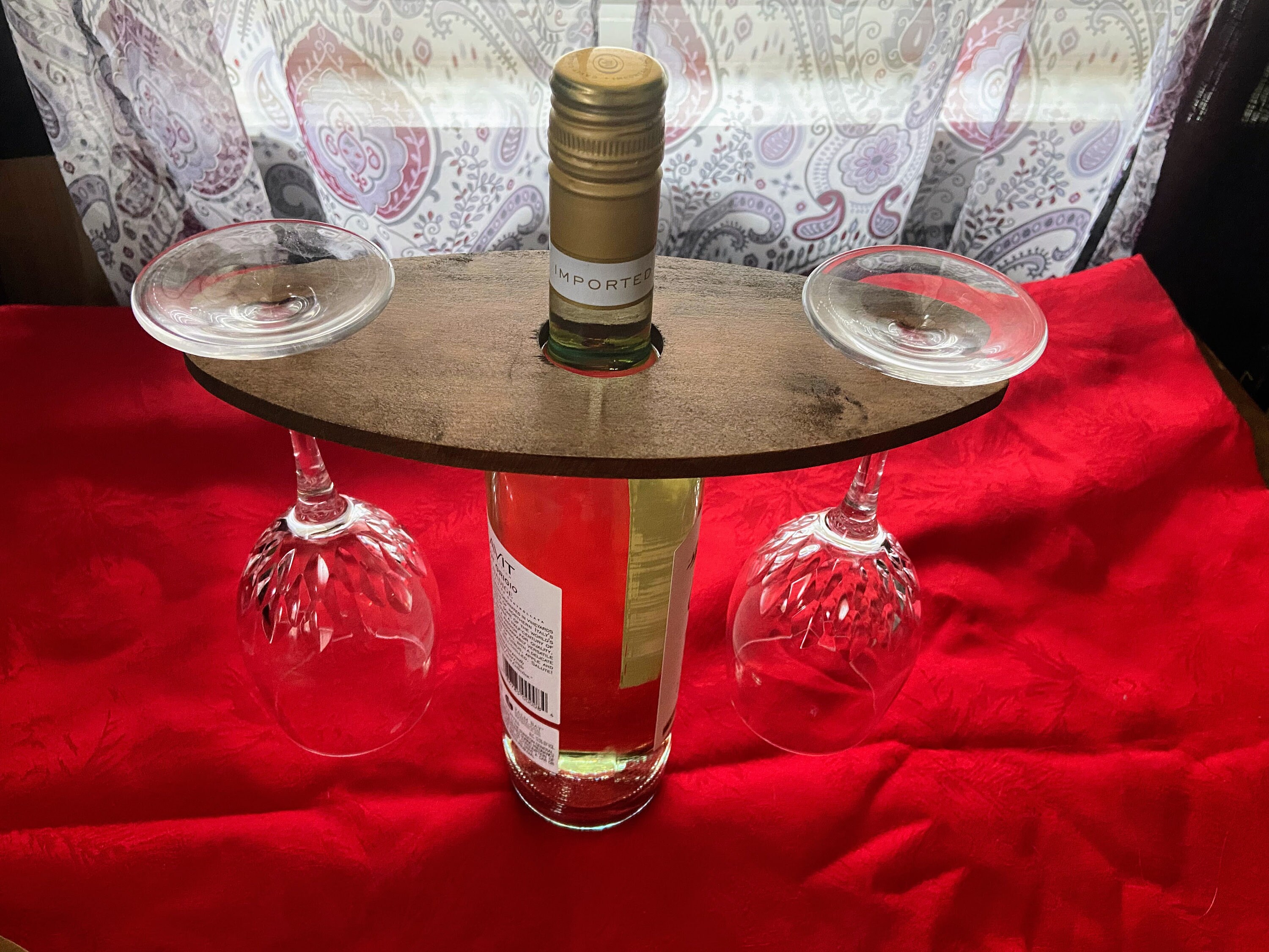 Rustic Wine Glass Caddy/ Gifts for Weddings, Centerpieces for Table ...