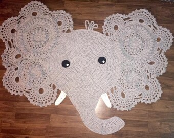 Elephant Crochet Pattern Rug - Etsy