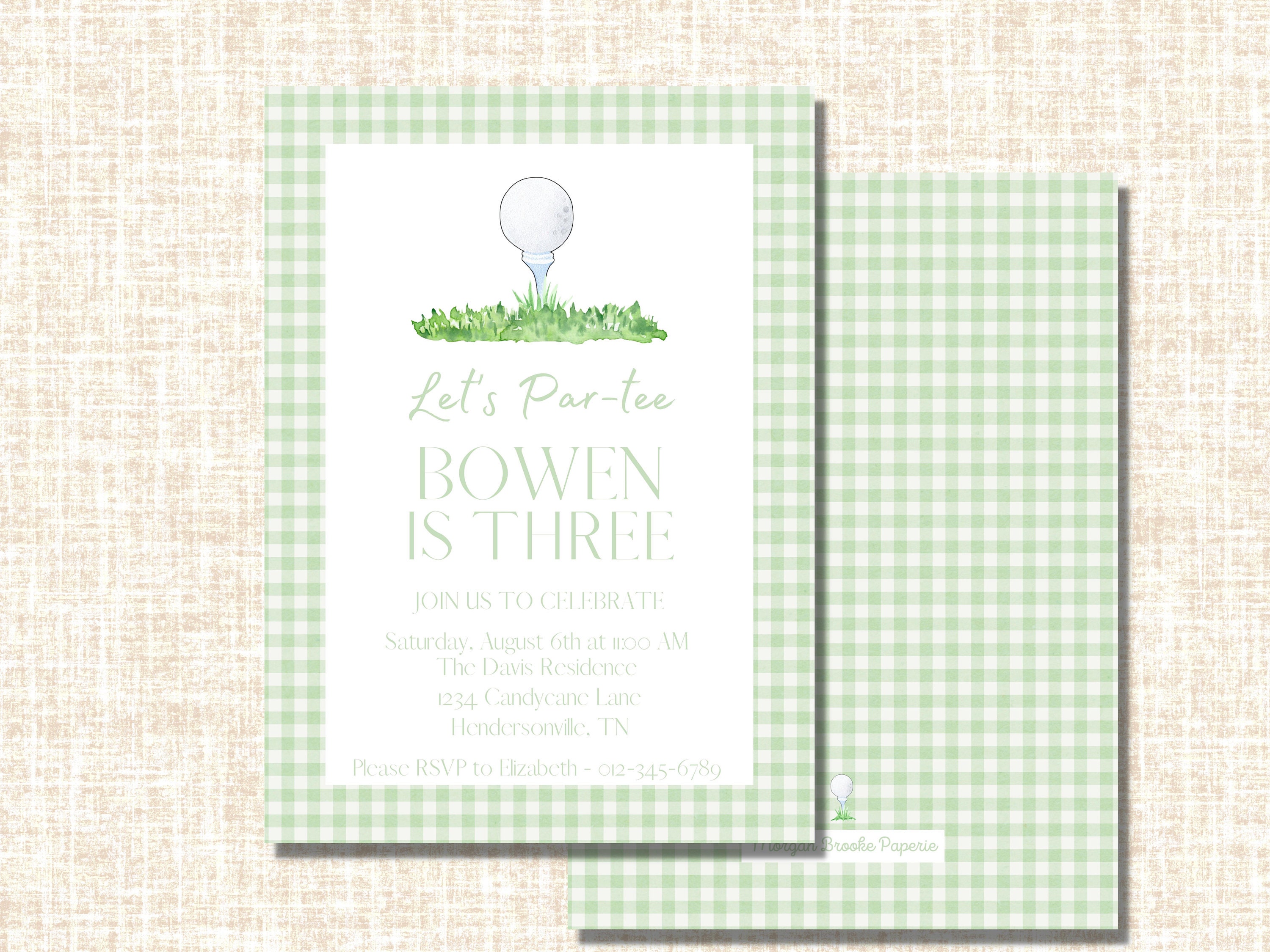 Watercolor Golf Birthday Invitation First Birthday - Etsy