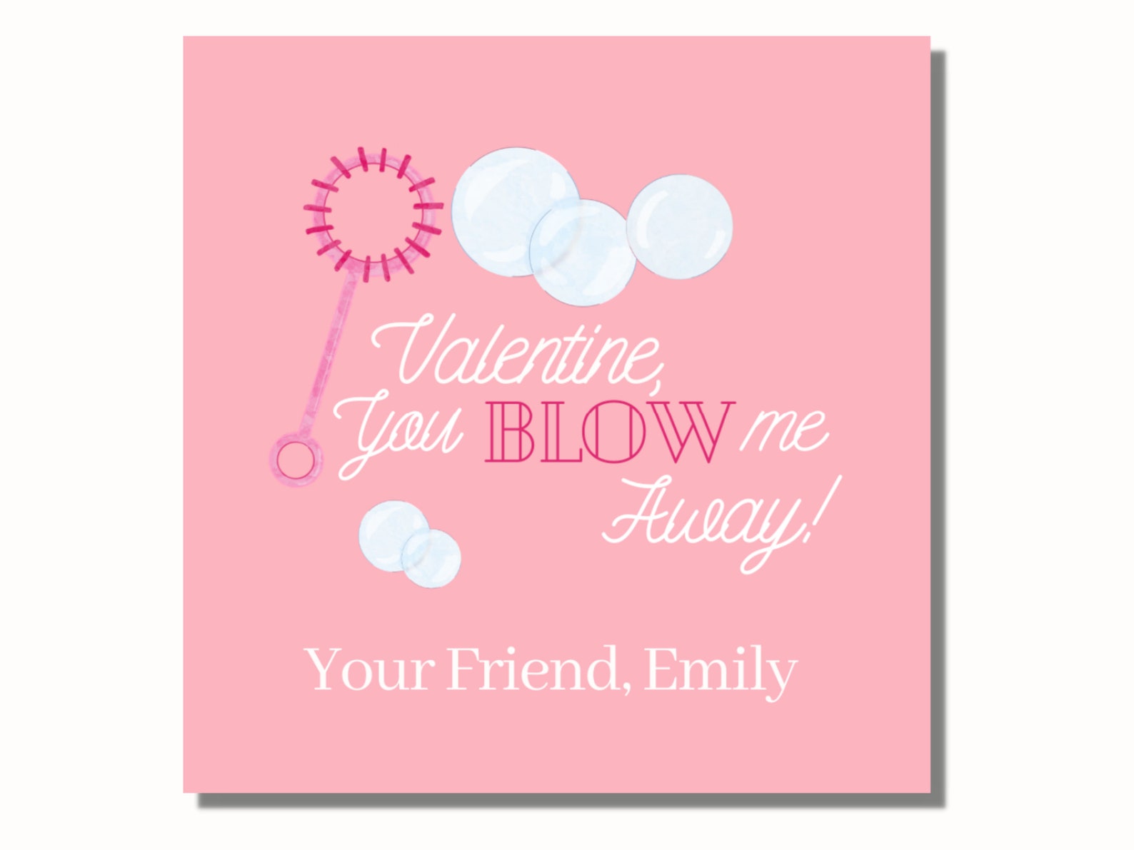 Printable Valentines Day Cards for Kids, Valentine Tags, Bubbles ...