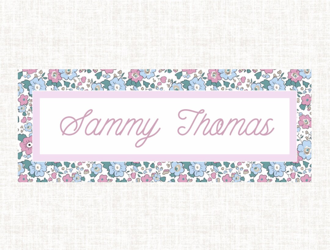 Girls Blue Liberty Floral Sticker Labels (set of 60)- Cups/lunch Box ...