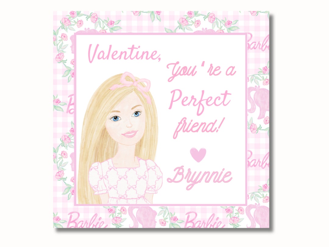Printable Valentines Day Cards for Kids, Valentine Tags, Barbie ...