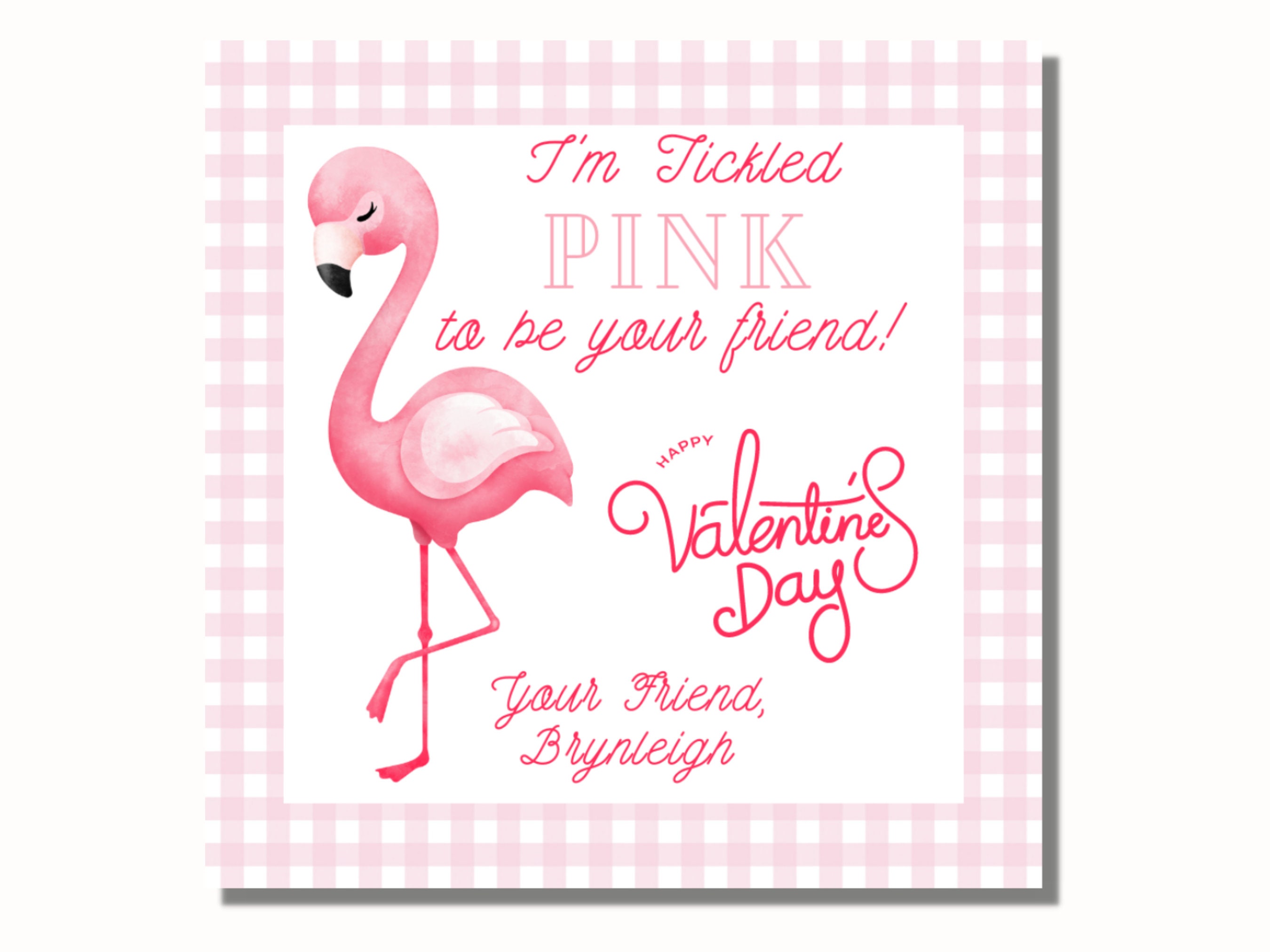 Printable Valentines Day Cards for Kids, Valentine Tags, Flamingo ...
