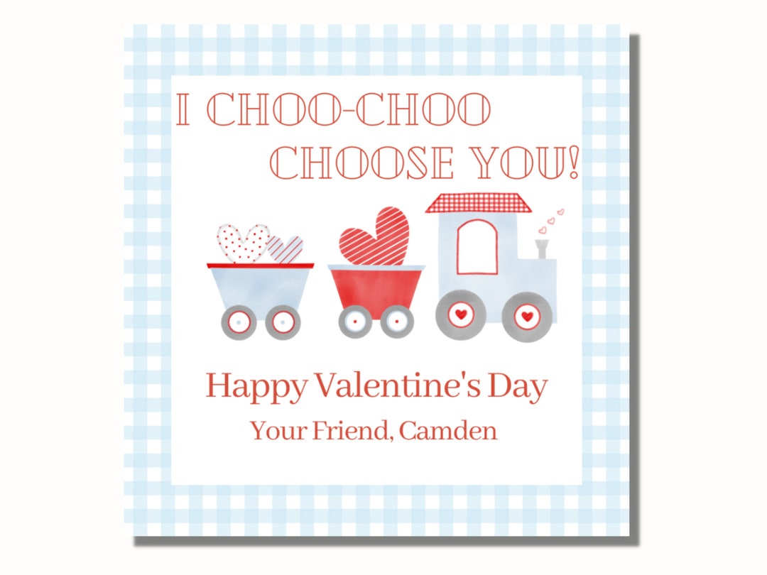 Printable Valentines Day Cards for Kids, Valentine Tags, Train ...