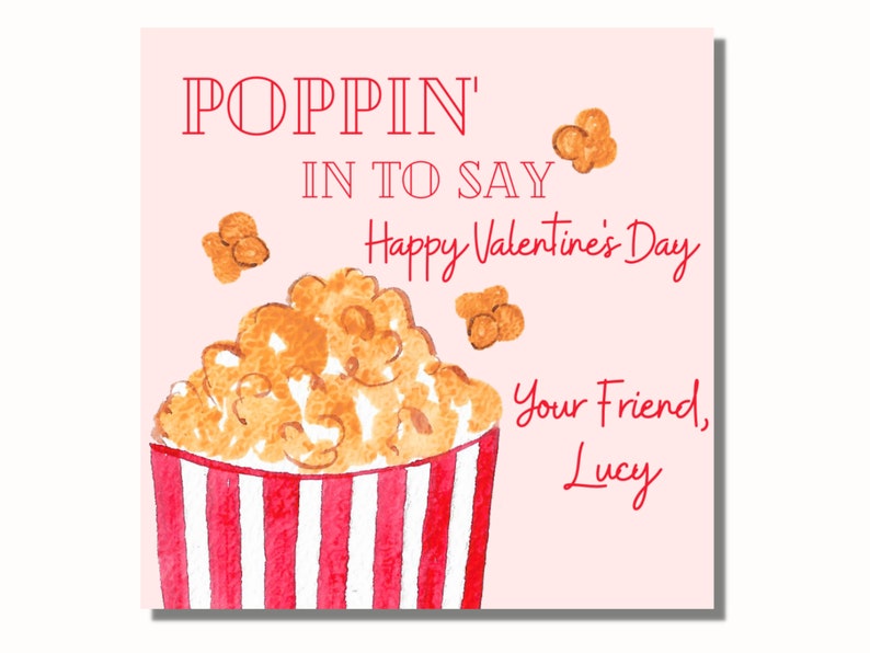Printable Valentines Day Cards for Kids, Valentine Tags, Popcorn ...