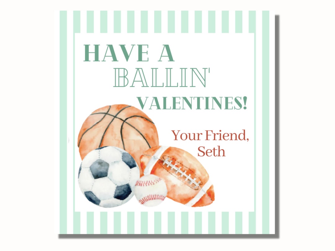 Printable Valentines Day Cards for Kids, Valentine Tags, Sports ...
