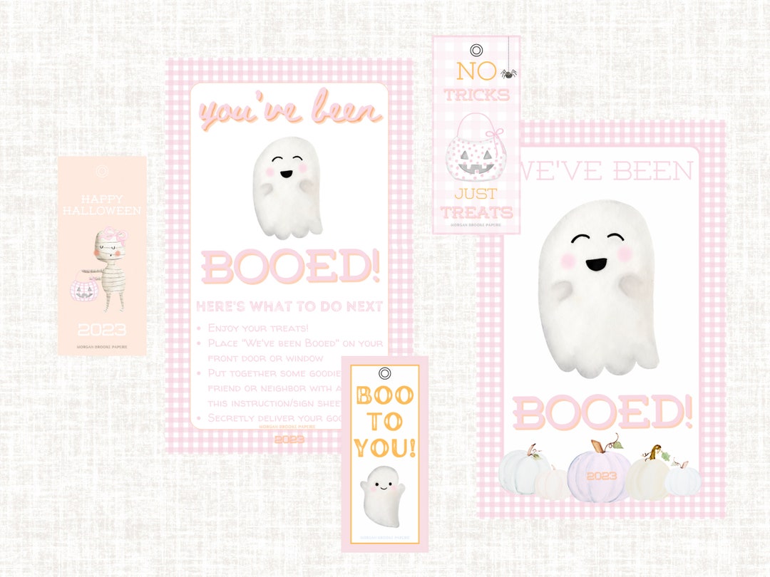 Pink Gingham Boo Kit, You've Been Booed, We've Been Booed, Halloween ...