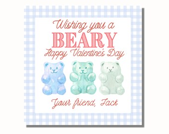 Printable Valentines Day Cards for Kids, Classroom Valentine, Gummy ...