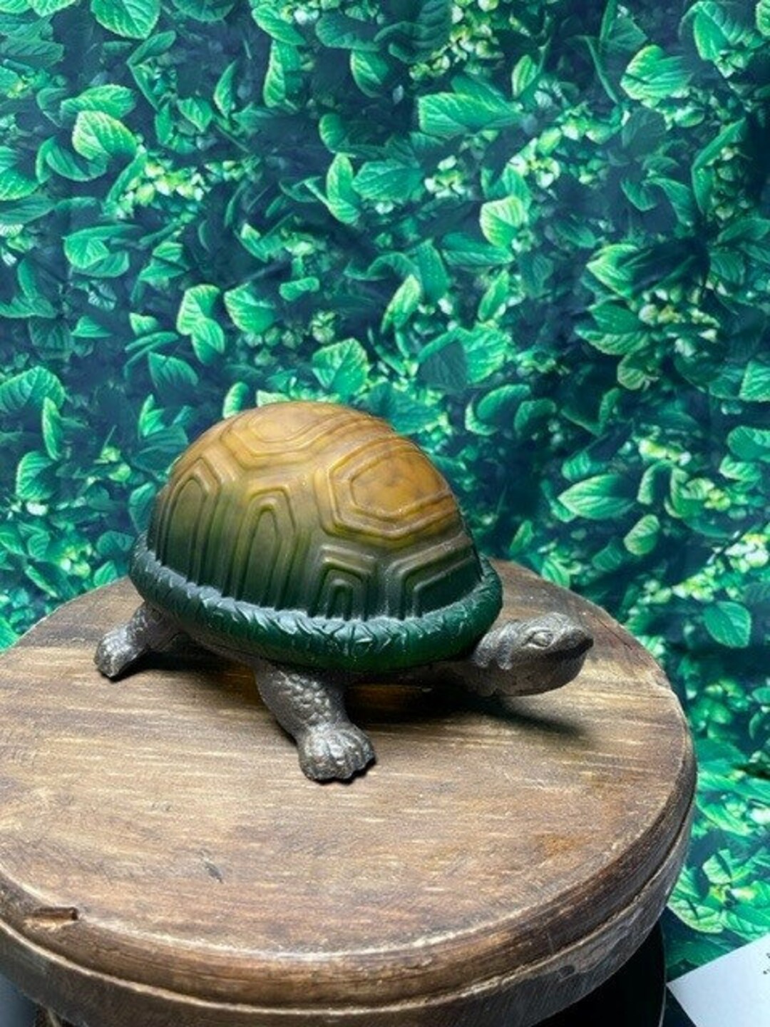 Tiffany Style Turtle Tortoise Orange Green Trim Lamp Accent Night Light ...