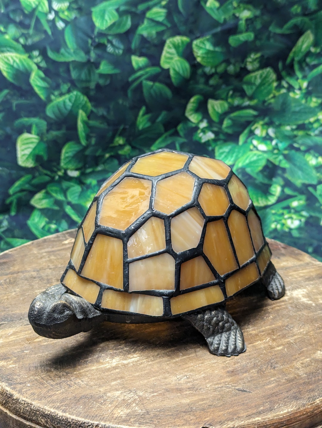 Tiffany Style Turtle Tortoise Yellow Orange Tan Cream Creamsicle Lamp ...