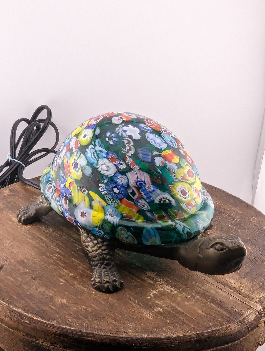 Tiffany Style Excellent Condition Vintage Style Millefiori Turtle Lamp ...