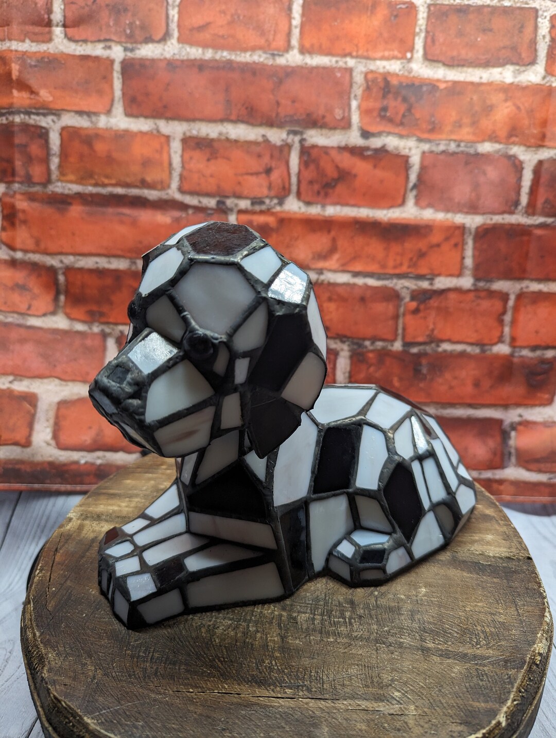 Good Condition Bobble Head Tiffany Style Dalmation Dog Lamp Night Light ...