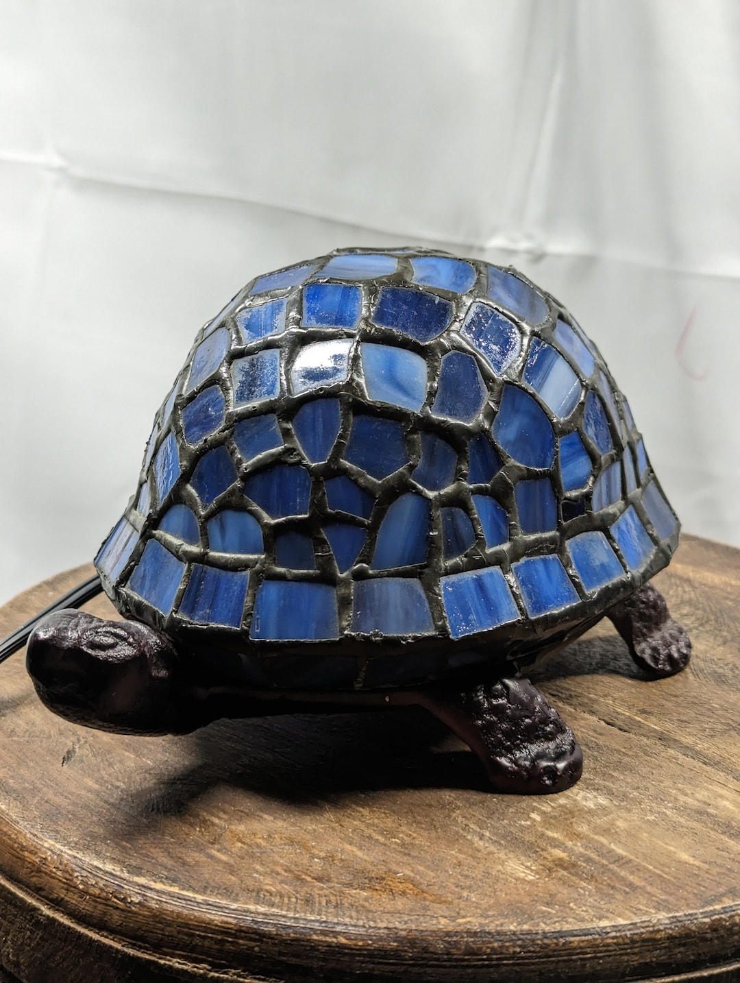 Tiffany Style Very Good Condition Navy Dark Baby Light Blue Turtle ...