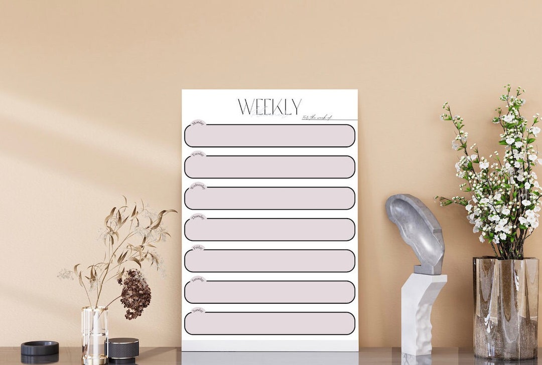 Weekly Planner Sheet PDF & Printable - Etsy