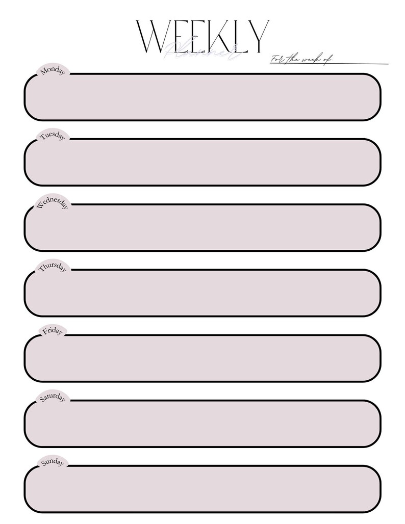 Weekly Planner Sheet PDF & Printable - Etsy