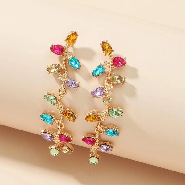 Rhinestone Earrings - Etsy