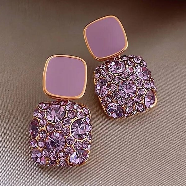 Rhinestone Earrings - Etsy