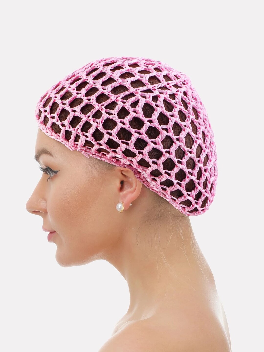 Pink Crochet Hairnet Pink Hairnet Hair Cap - Etsy