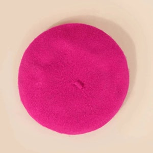 Hot Pink Beret Pink Simple Beret Women Beret Stretchy - Etsy