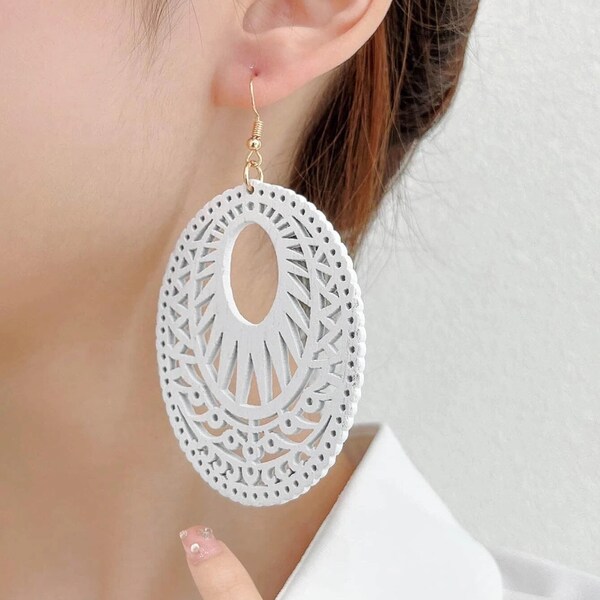 Wooden Earrings - Etsy
