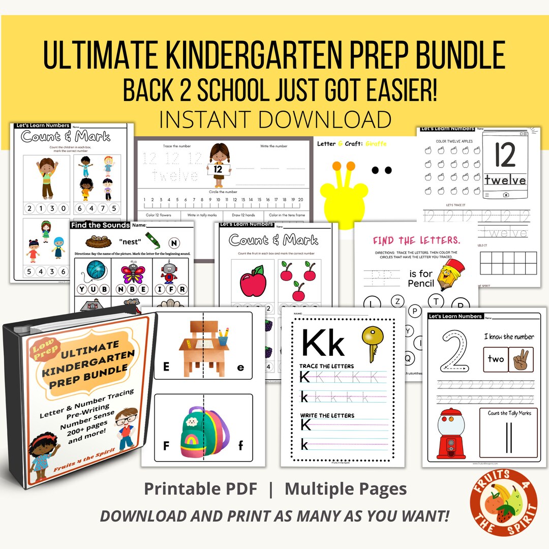 Ultimate Kindergarten Prep Bundle | Preschool Activities | 200 Pages ...