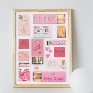 Vintage Pink Matchbox, Funky Aesthetic Print, Trendy Matchbook Poster ...