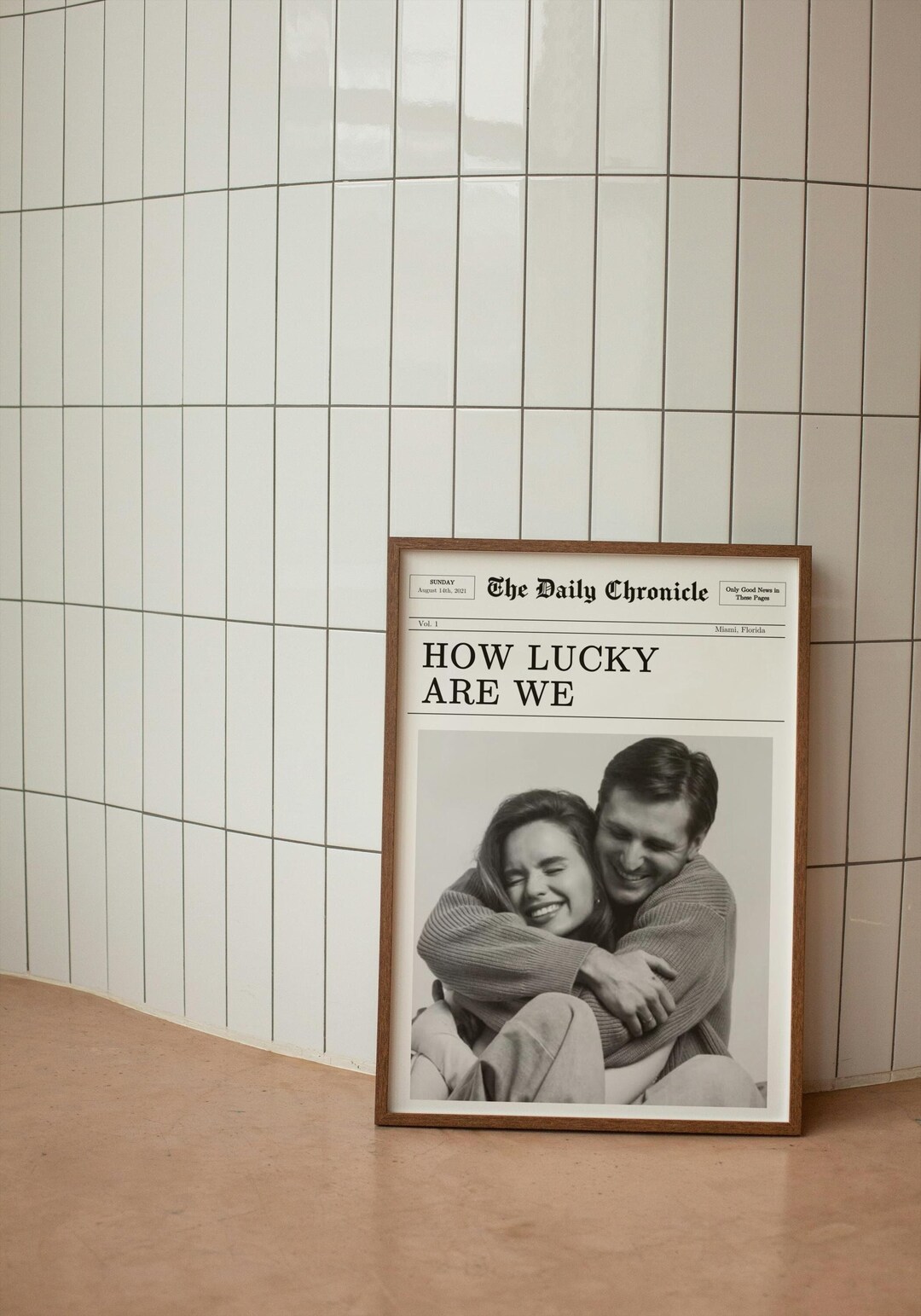 How Lucky Are We, CUSTOM Newspaper Print TEMPLATE, Personalized Dorm ...