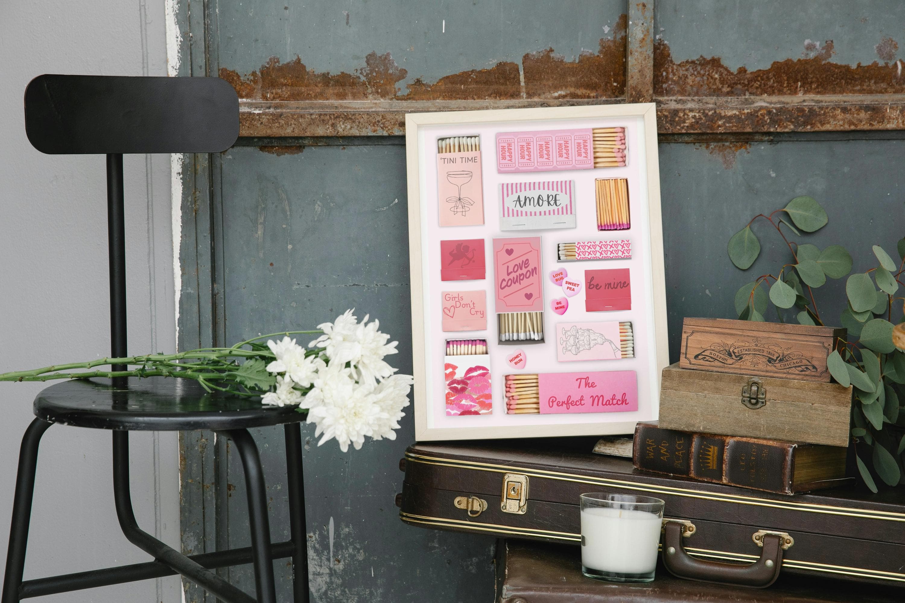 Vintage Pink Matchbox, Funky Aesthetic Print, Trendy Matchbook Poster ...