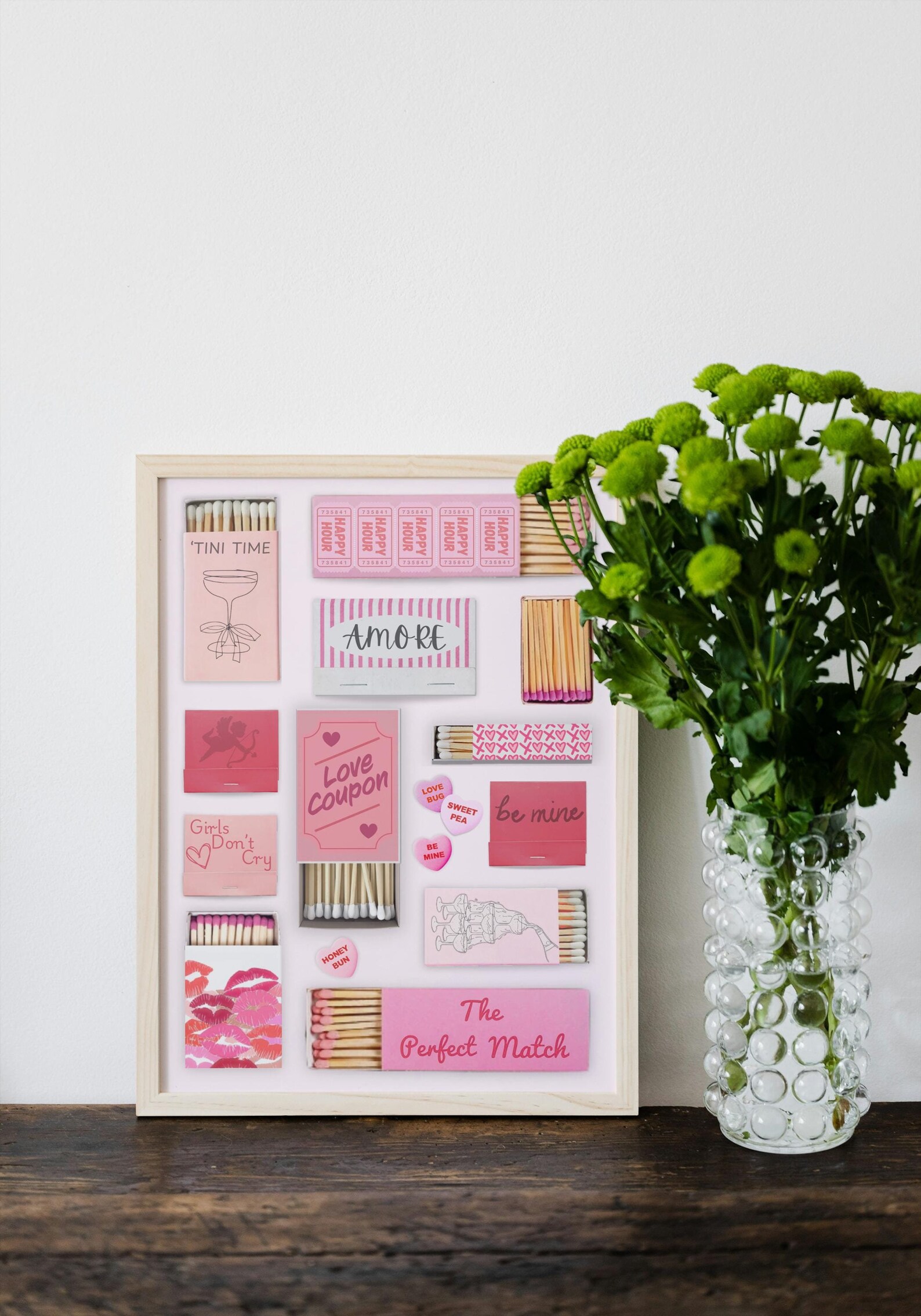 Vintage Pink Matchbox, Funky Aesthetic Print, Trendy Matchbook Poster ...