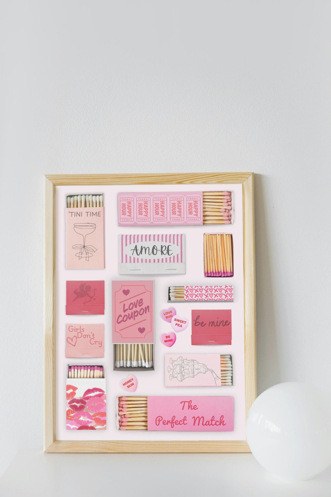 Vintage Pink Matchbox, Funky Aesthetic Print, Trendy Matchbook Poster ...