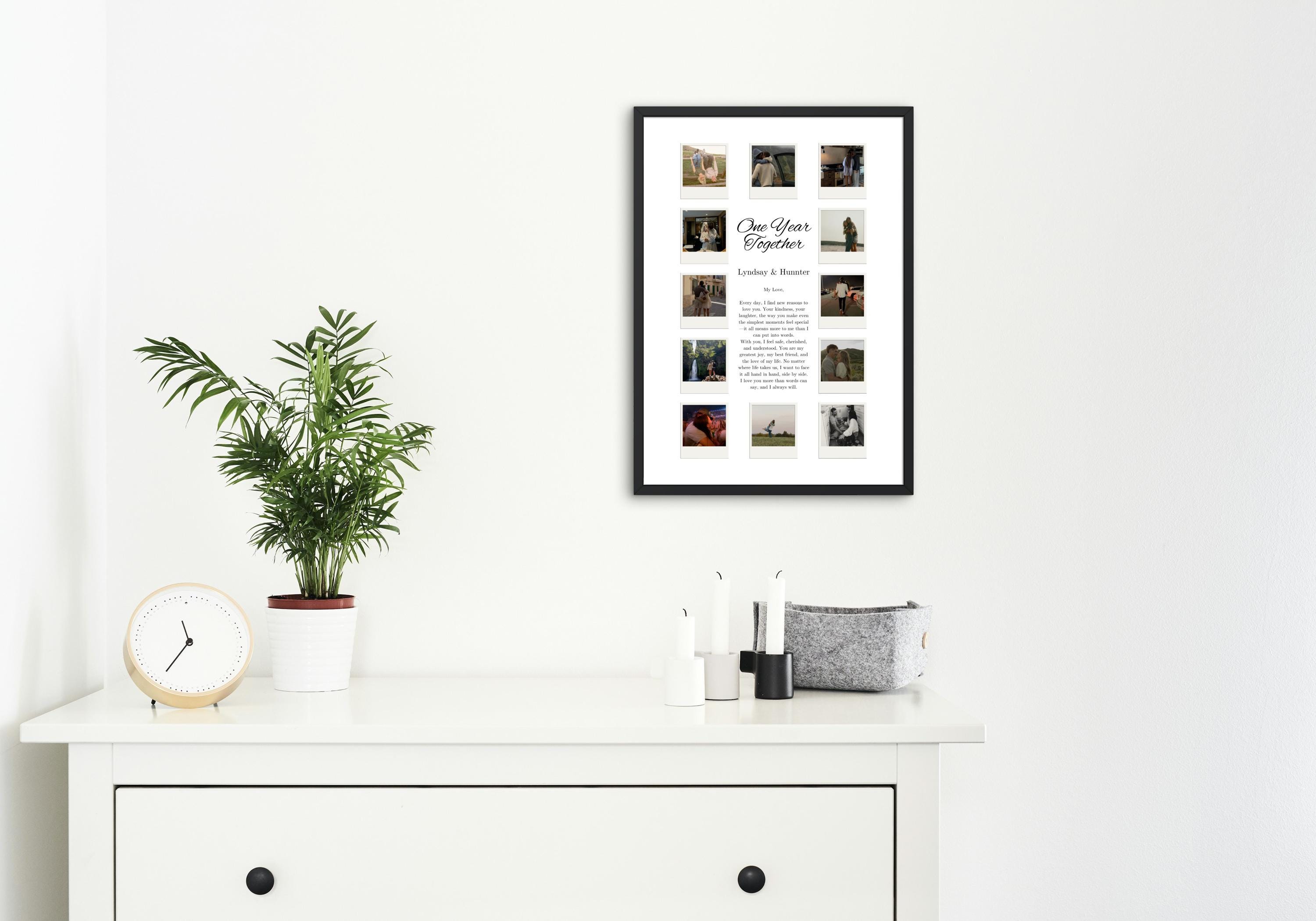 Custom Polaroid Frame Anniversary Template, 1 Year Anniversary Gift ...