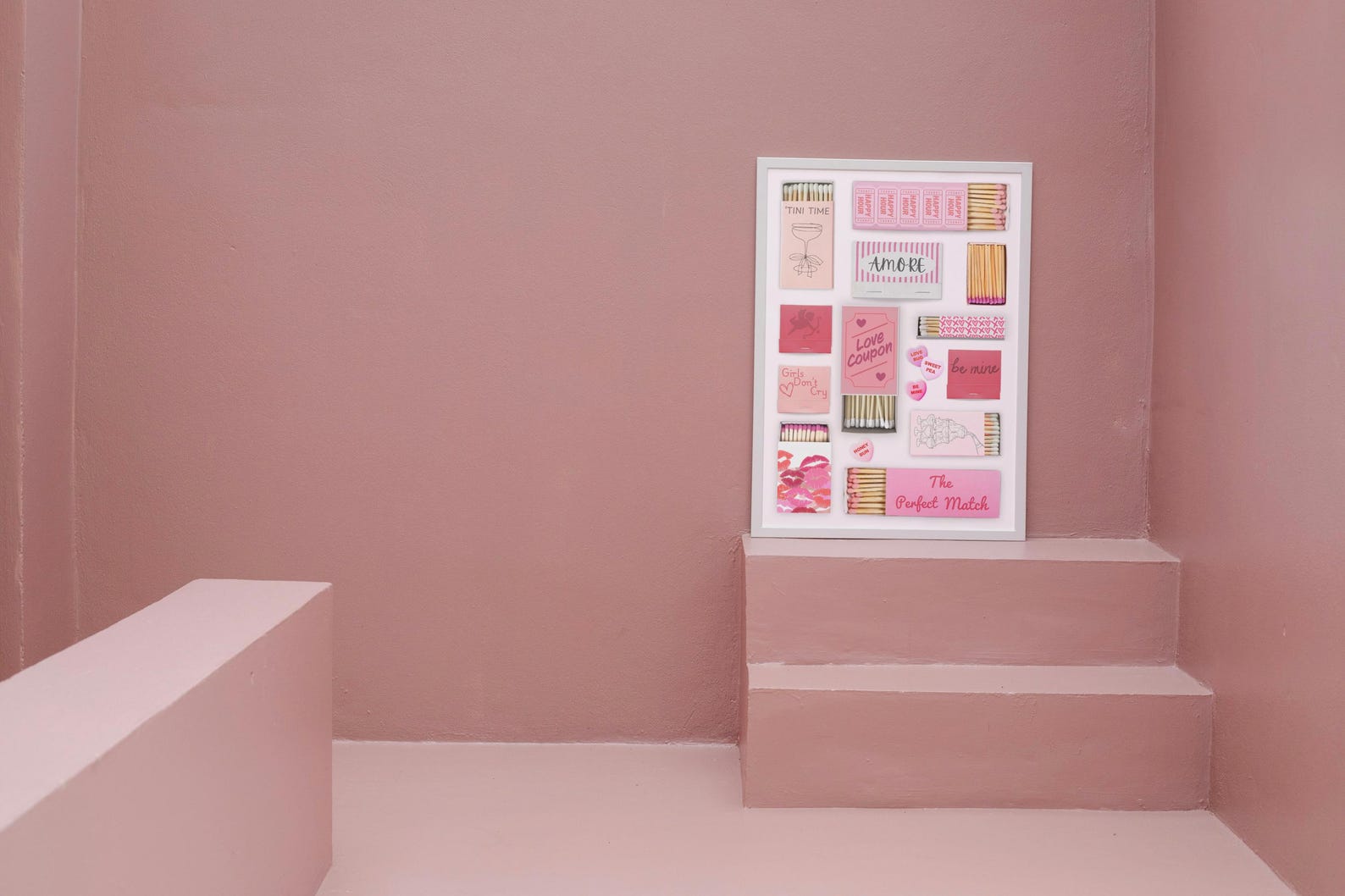 Vintage Pink Matchbox, Funky Aesthetic Print, Trendy Matchbook Poster ...