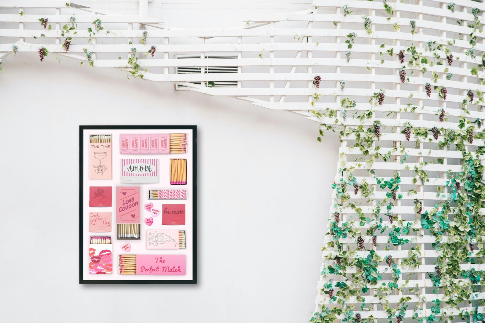 Vintage Pink Matchbox, Funky Aesthetic Print, Trendy Matchbook Poster ...