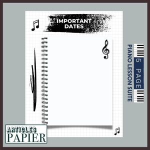Piano Lesson Suite - Instant Download - Weekly Assignments, Recital ...