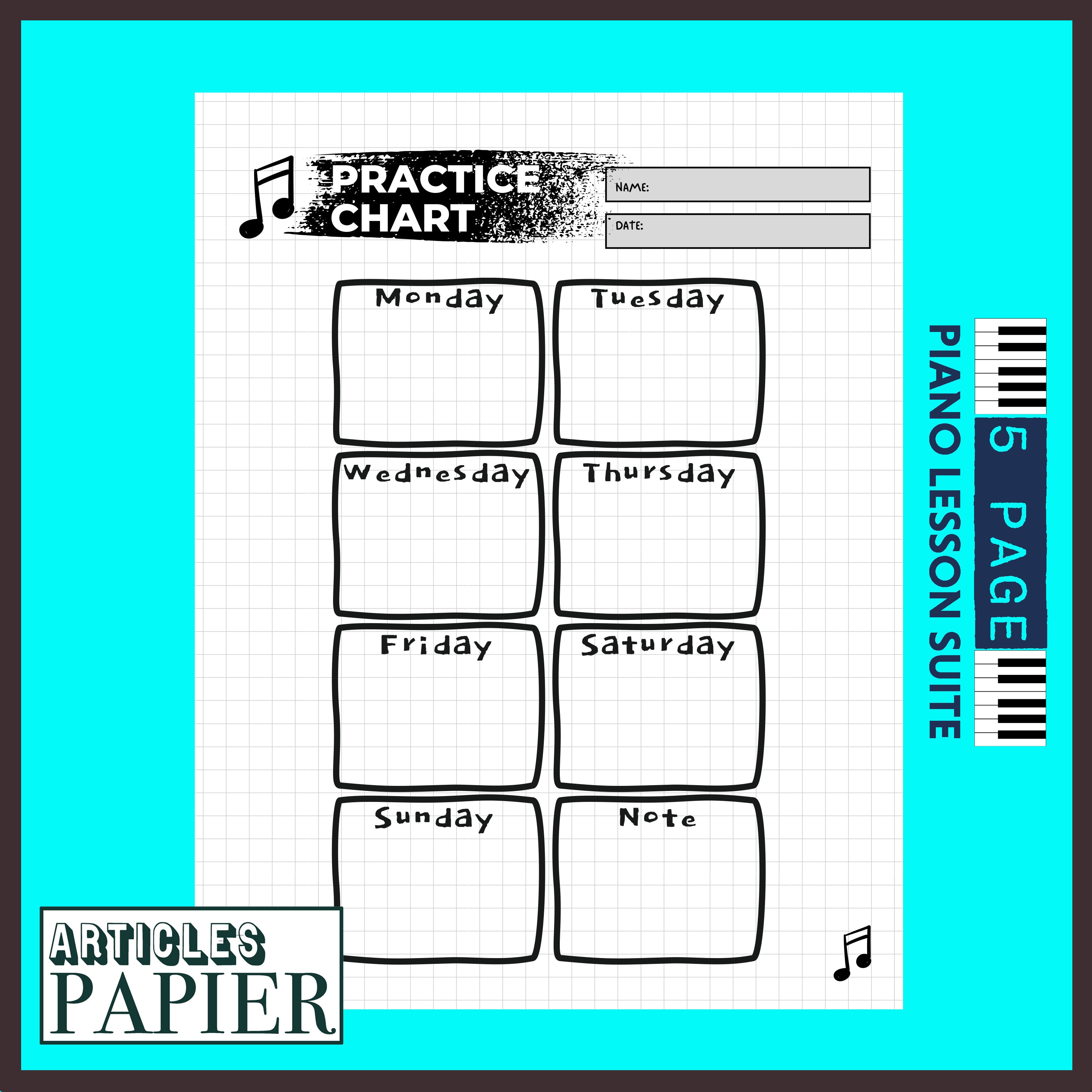 Piano Lesson Suite - Instant Download - Weekly Assignments, Recital ...