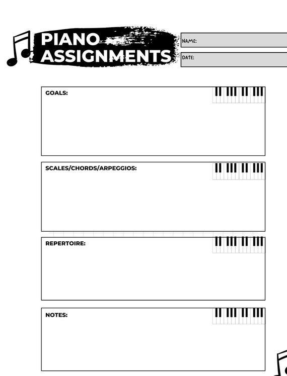Piano Resources Suite Assignments Goals Recital Prep - Etsy