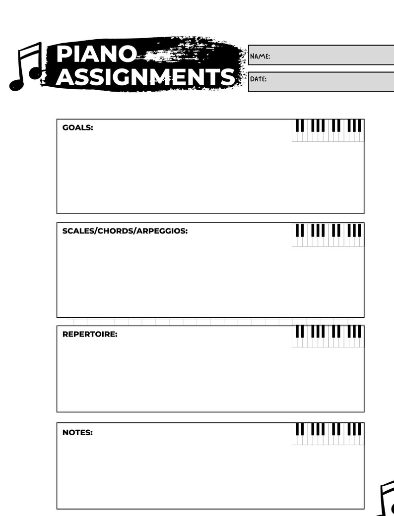 Piano Resources Suite — Assignments, Goals, Recital Prep, Notes, Etc ...