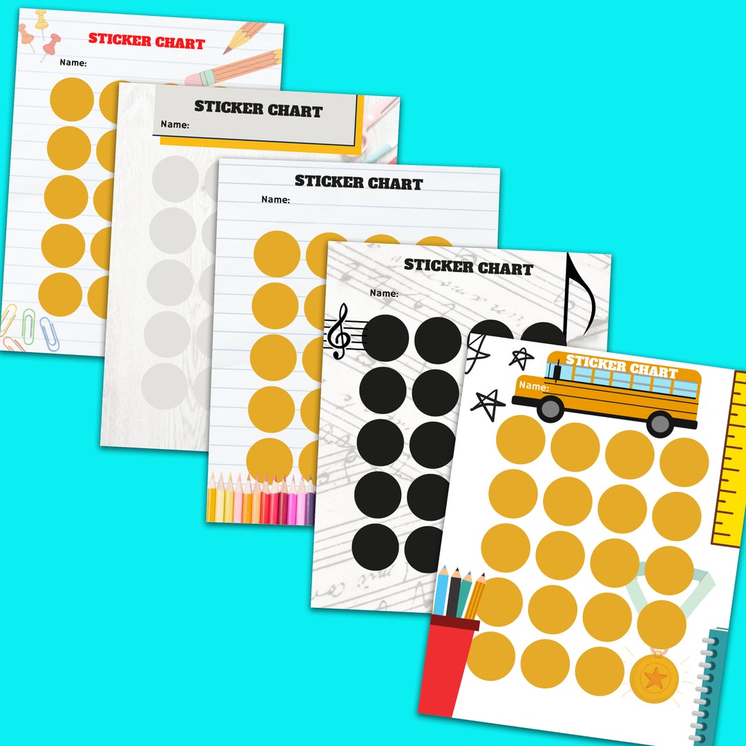Sticker Reward Charts for the Classroom 5 Pages of Sticker Charts With ...