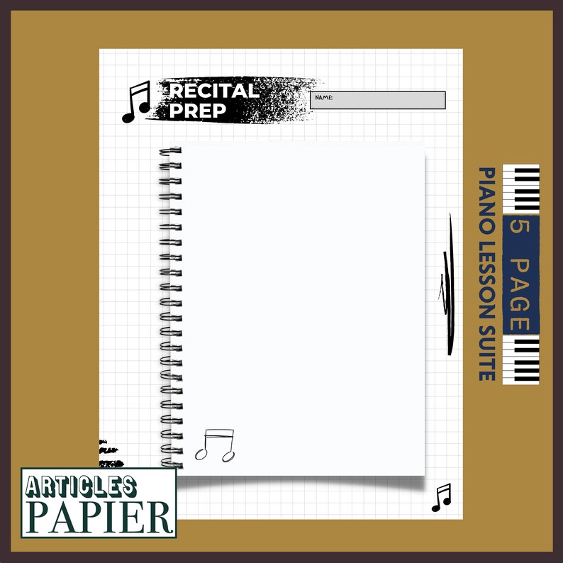 Piano Lesson Suite - Instant Download - Weekly Assignments, Recital ...