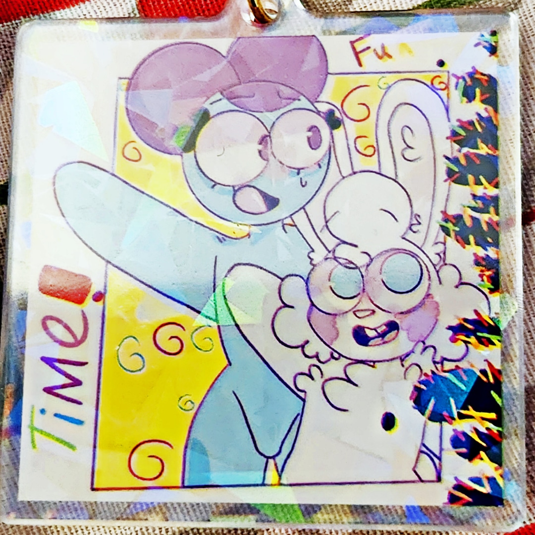 Fun Time With Pibby and Bun Bun - Holographic Keychain - Etsy