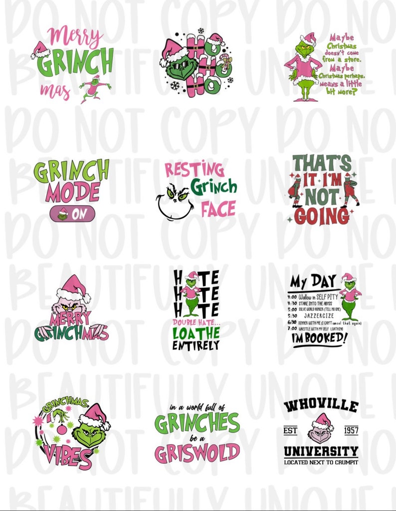 Grinch 2 Inch Cardstock Round - Etsy