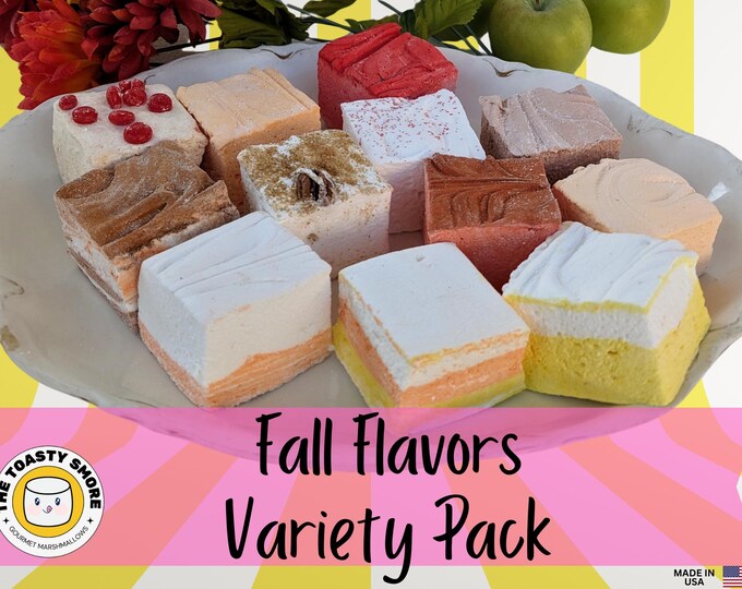Gourmet Marshmallows, One Dozen (12) Fall Flavors Variety Pack Gourmet ...