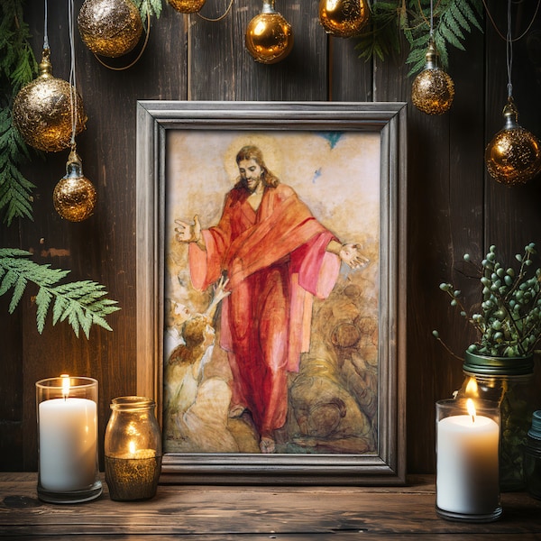 Christ in Red Robe - Etsy
