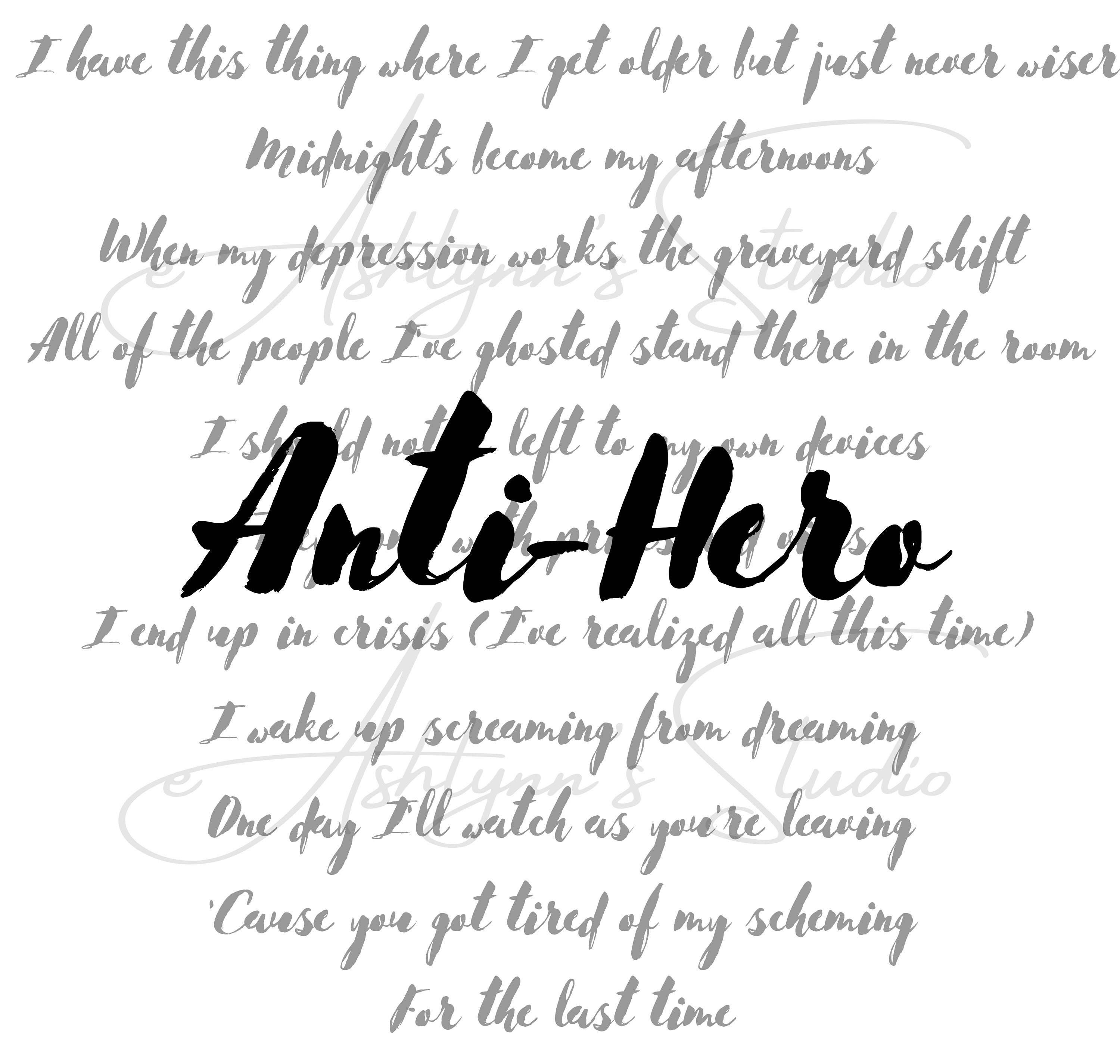 Anti-hero | Taylor Swift | Midnights | SVG | PNG | JPEG - Etsy
