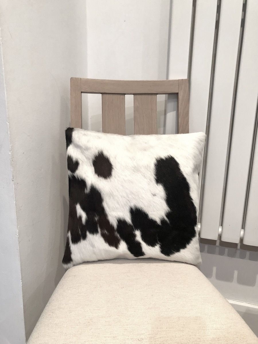 Black and White Cowhide Cushion Cover Cowhide Pillow Cover - Etsy