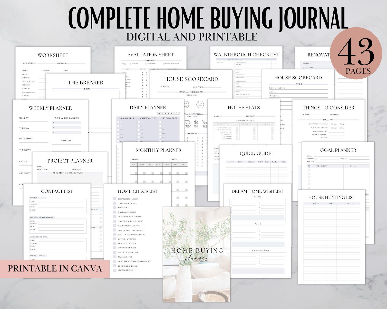 Ultimate Home Buying Planner, Printable Home Owner Planner, Printable ...
