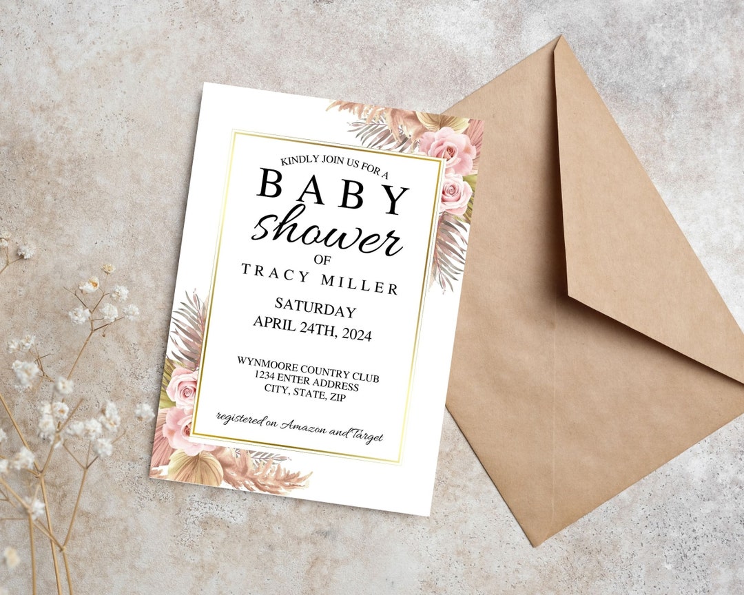 Customizable Baby Shower Invitation Template |digital Download ...