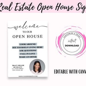 Realtor Open House Sign | Digital Template | Real Estate Template ...