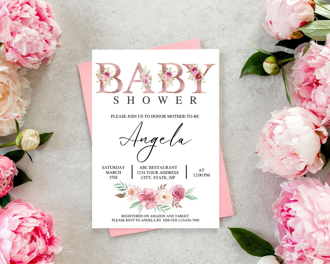 Customizable Baby Shower Invitation Template |digital Download ...