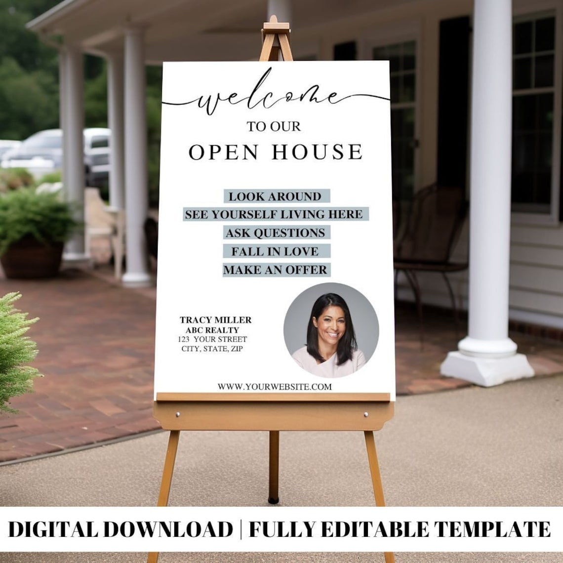 Realtor Open House Sign | Digital Template | Real Estate Template ...